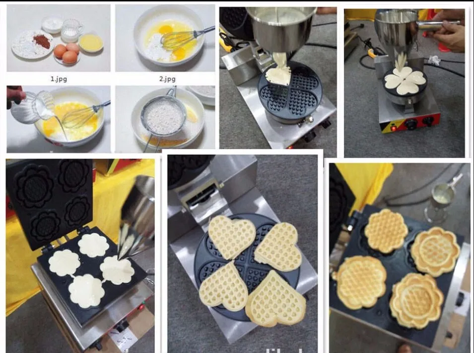 180 Degree Turntable Easy Clean Design Commercial Waffle Maker