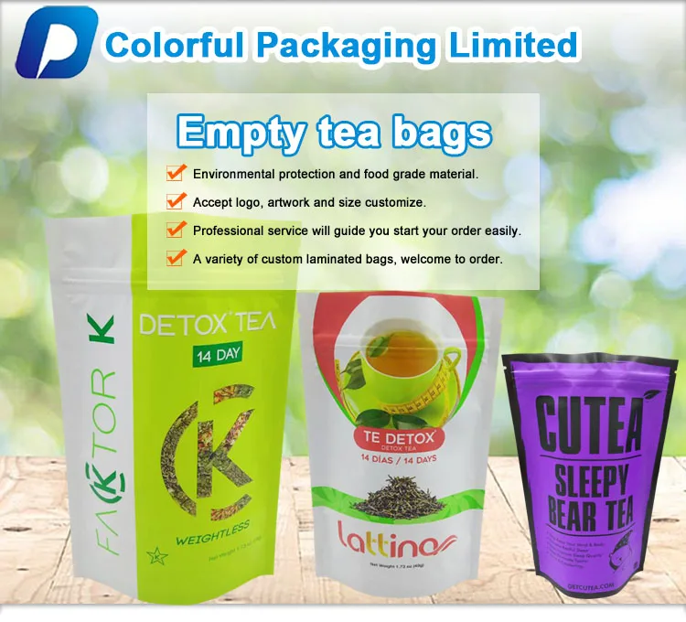 Wholesale Custom Resealable Aluminum Foil Zip Lock Printed Empty Tea ...