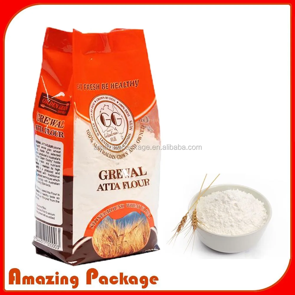Kraft Paper Wheat Flour Packaging Bag 1kg 2.5kg 5kg - Buy Flour ...