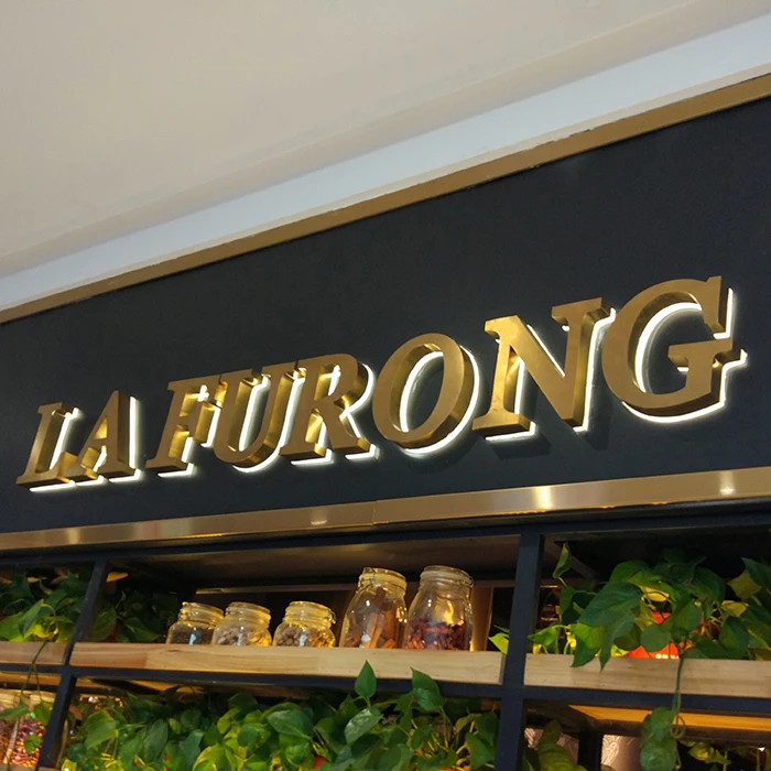 Stainless Steel Backlit Restaurant Outdoor Sign Board Designs