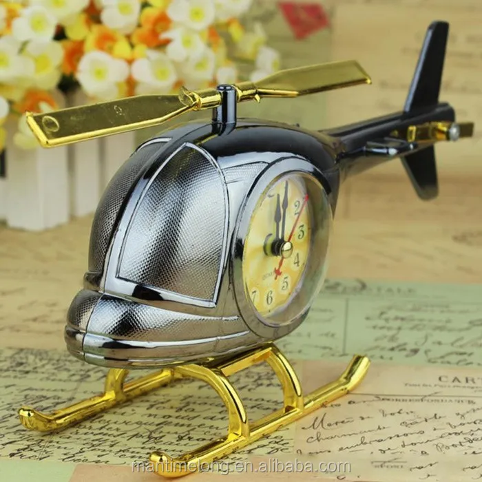 Helicopter Shape Clock - Stylish Alarm with Adjustable Knobs
