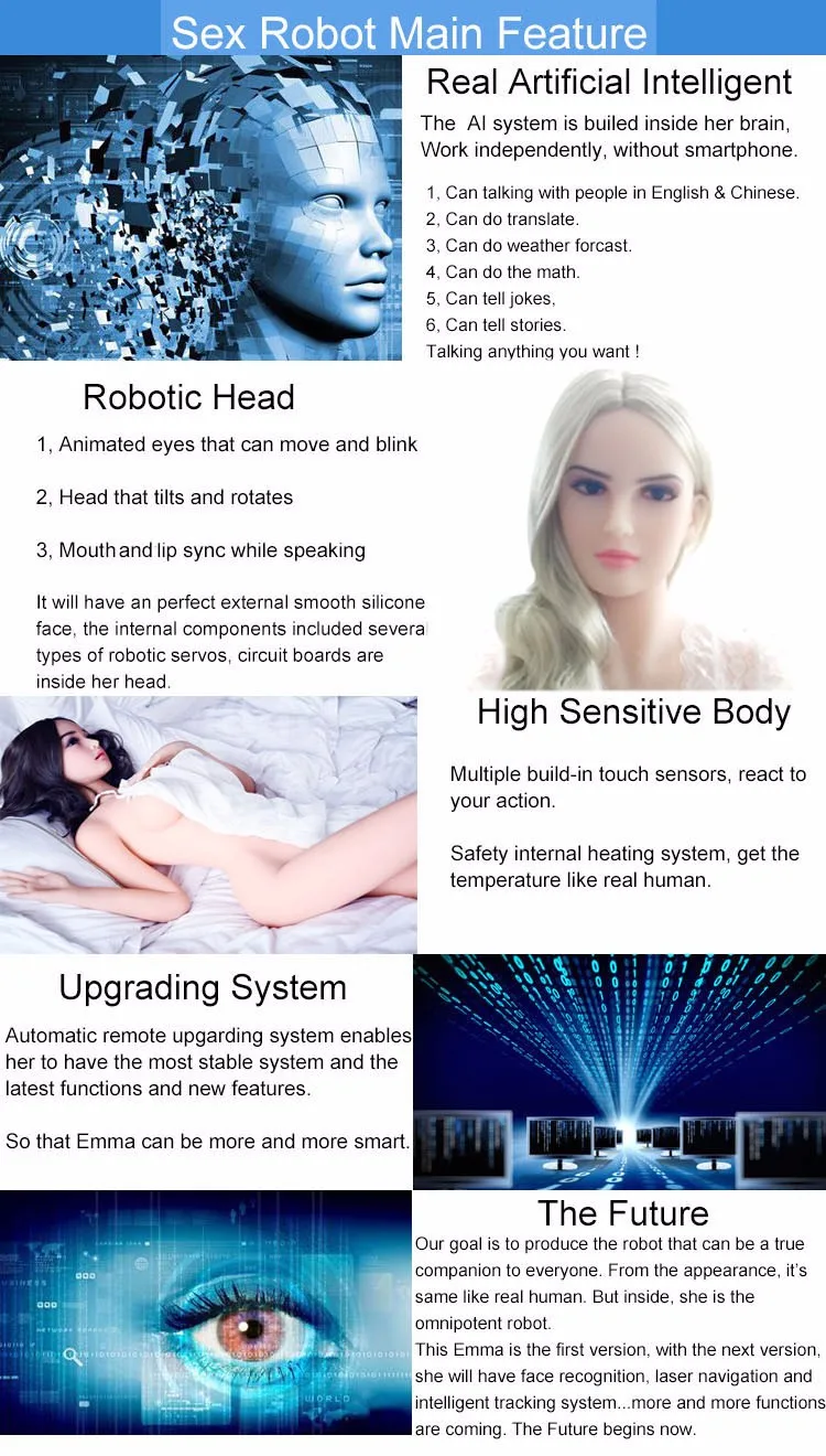 2018 New Design Ai Love Lifelike Robot Sex Doll With Talking Teaching