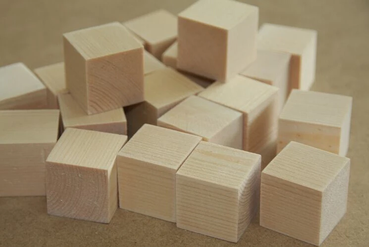 1-inch Natural Unfinished Hardwood Craft Wood Blocks Pine Wood Cubes ...