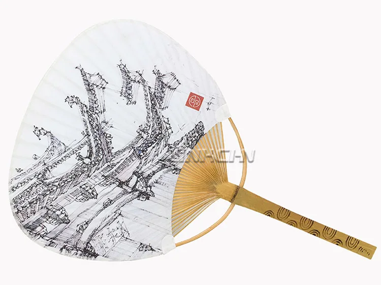 Customized Paper Paddle Handheld Decorative Fans by Linkchn