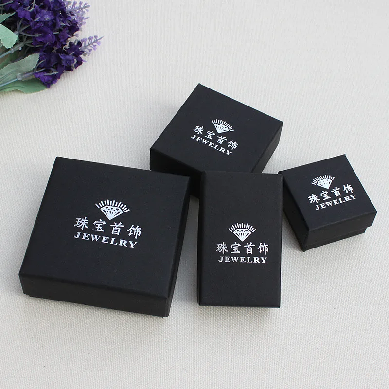 Small Luxury Black Paper Jewelry Box - Custom & Handmade
