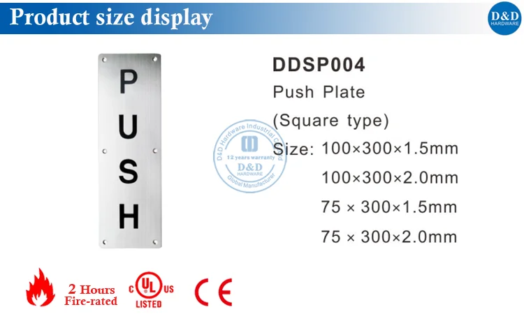 Stainless Steel Modern Push And Pull Door Sign Plate - Buy Push And ...