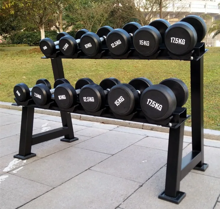 Home Gym Round and Small Dumbbell Rack Metal Storage Rack with Weights ...