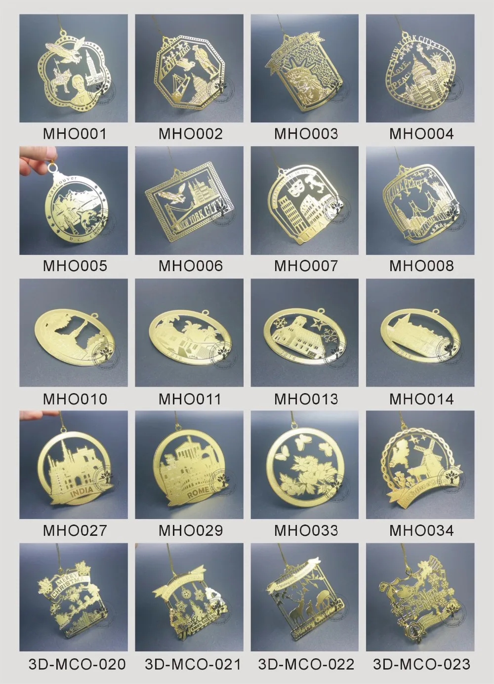 Custom Etched Brass Christmas Ornaments - Holiday Decor