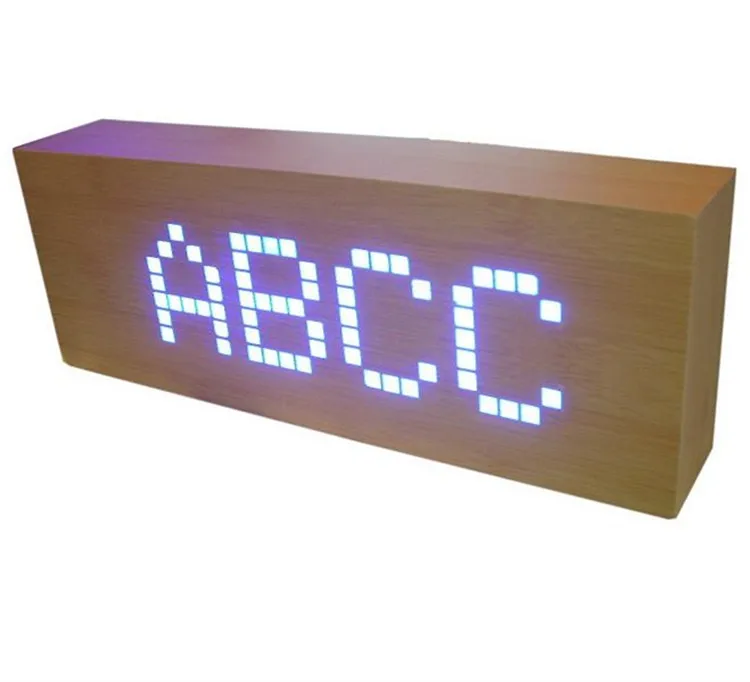 Advertise Message Led Wooden Clock - Buy Wooden Led Digital Alarm Clock ...