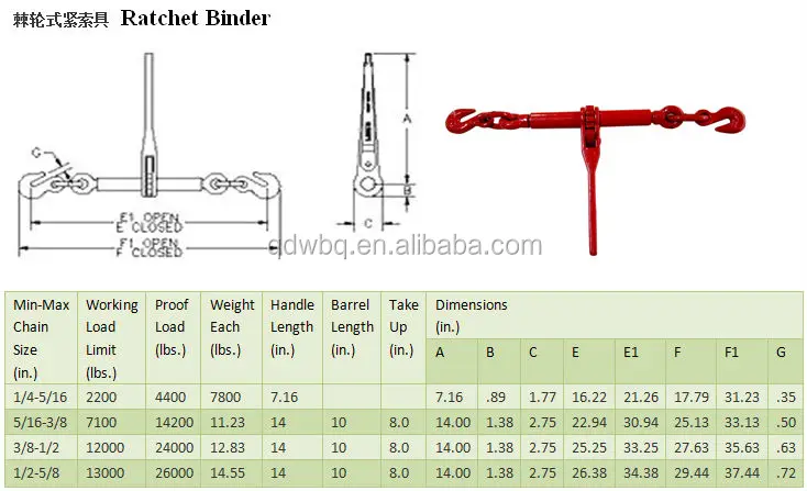 Heavy Duty Turnbuckle Ratchet Load Binder - Buy Heavy Duty Turnbuckle ...