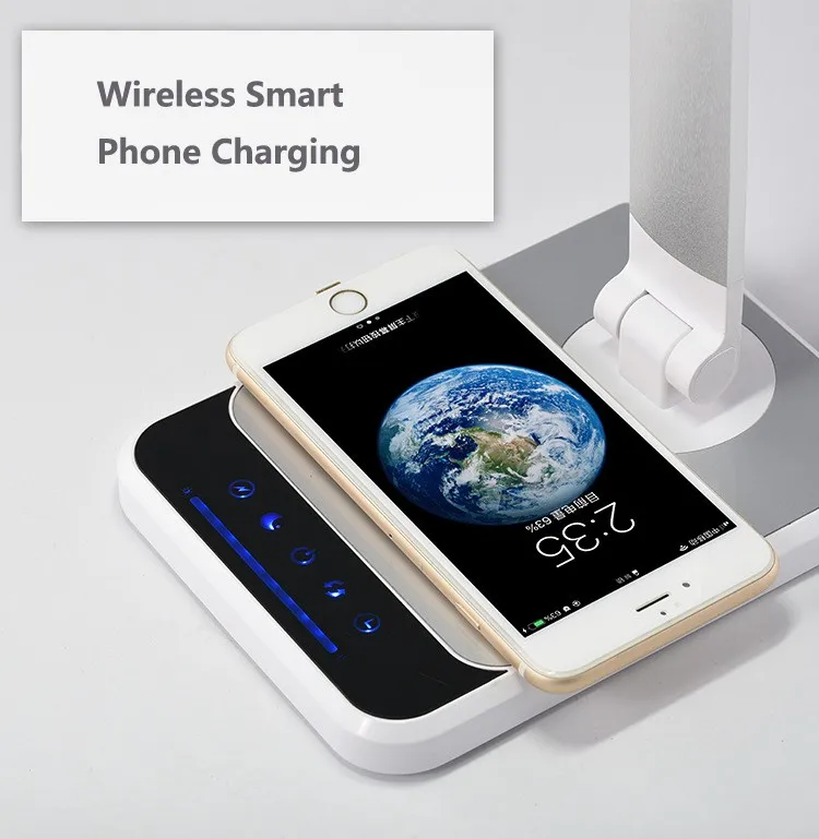 Smart Cordless Charging Led Table Lamp With Wireless Charger Desk Lamp ...