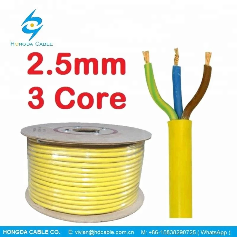 32A 110V 2.5mm X 3 Cores Yellow LS0H Flex Cable - Outdoor Rated ...