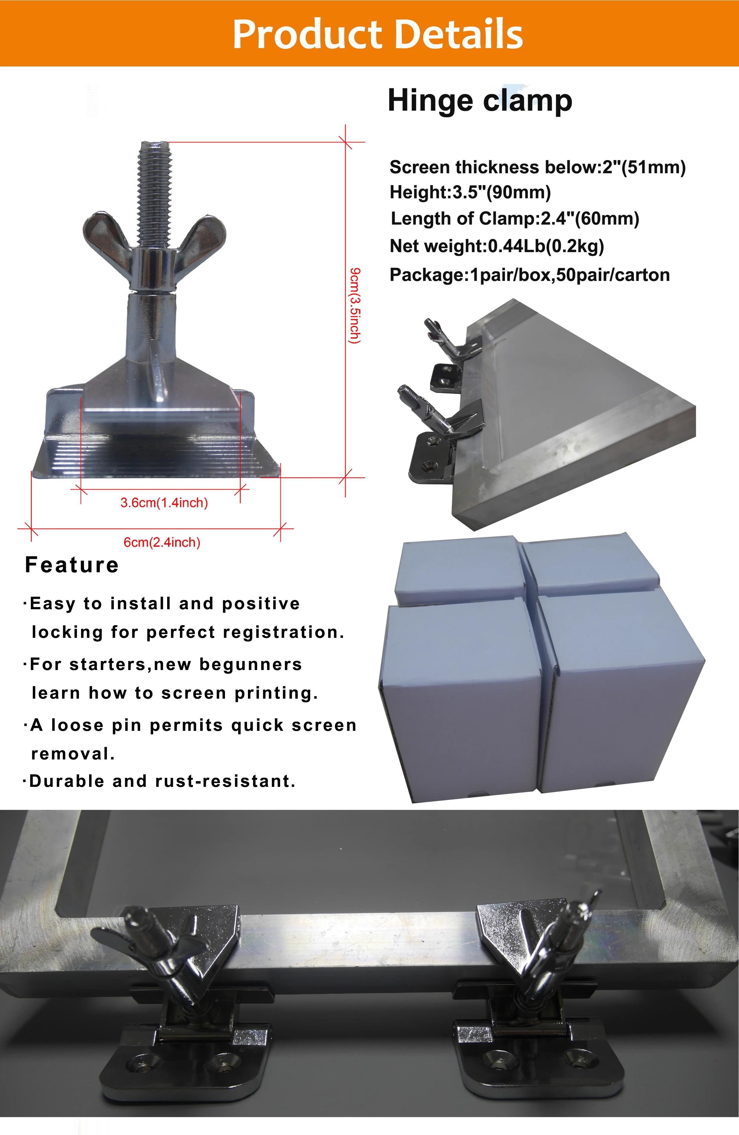 Stainless Steel Screen Printing Hinge Clamps For Sale - Buy Stainless ...