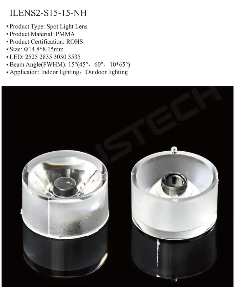 Narrow Beam Led Lens 5050 With Diameter 14.8mm Led Spotlight Lens - Buy ...