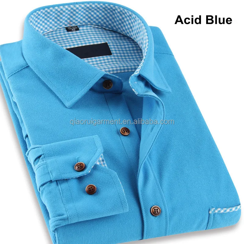 Wholesale Men's Long Sleeve Thick Cotton Solid Color Flannel Shirts ...