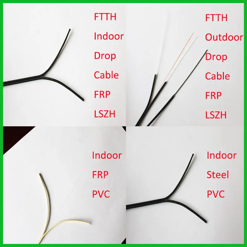 Gpon Epon Ftth Drop Wire Fiber Cable Outdoor Cable 1 2 Core G657a2 Two ...