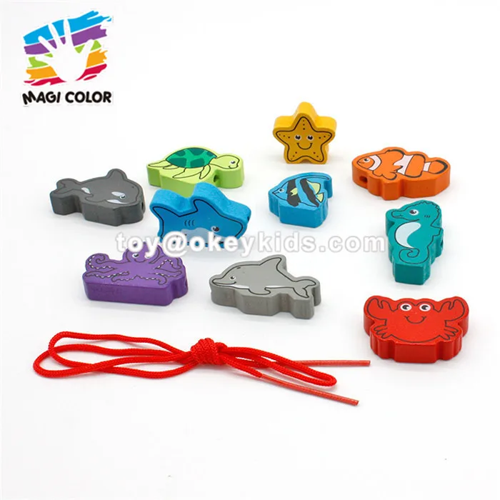 Wholesale Funny Wooden Threading Animals Blocks Toy For Baby Early ...