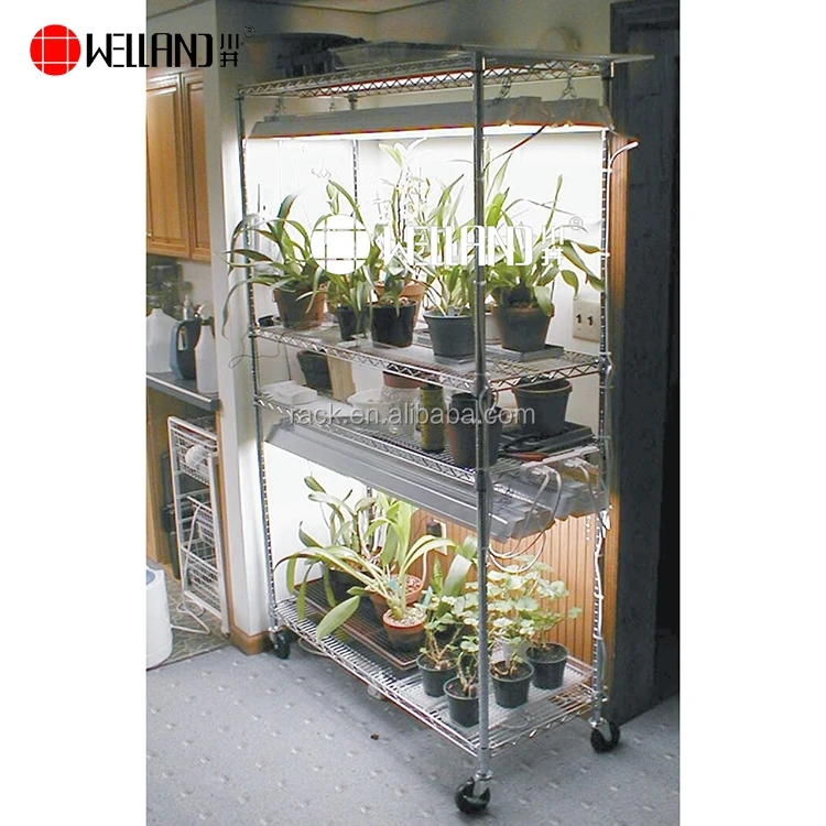 Adjustable Metal Wire Hydroponic Green House Shelf Rack With Nsf ...