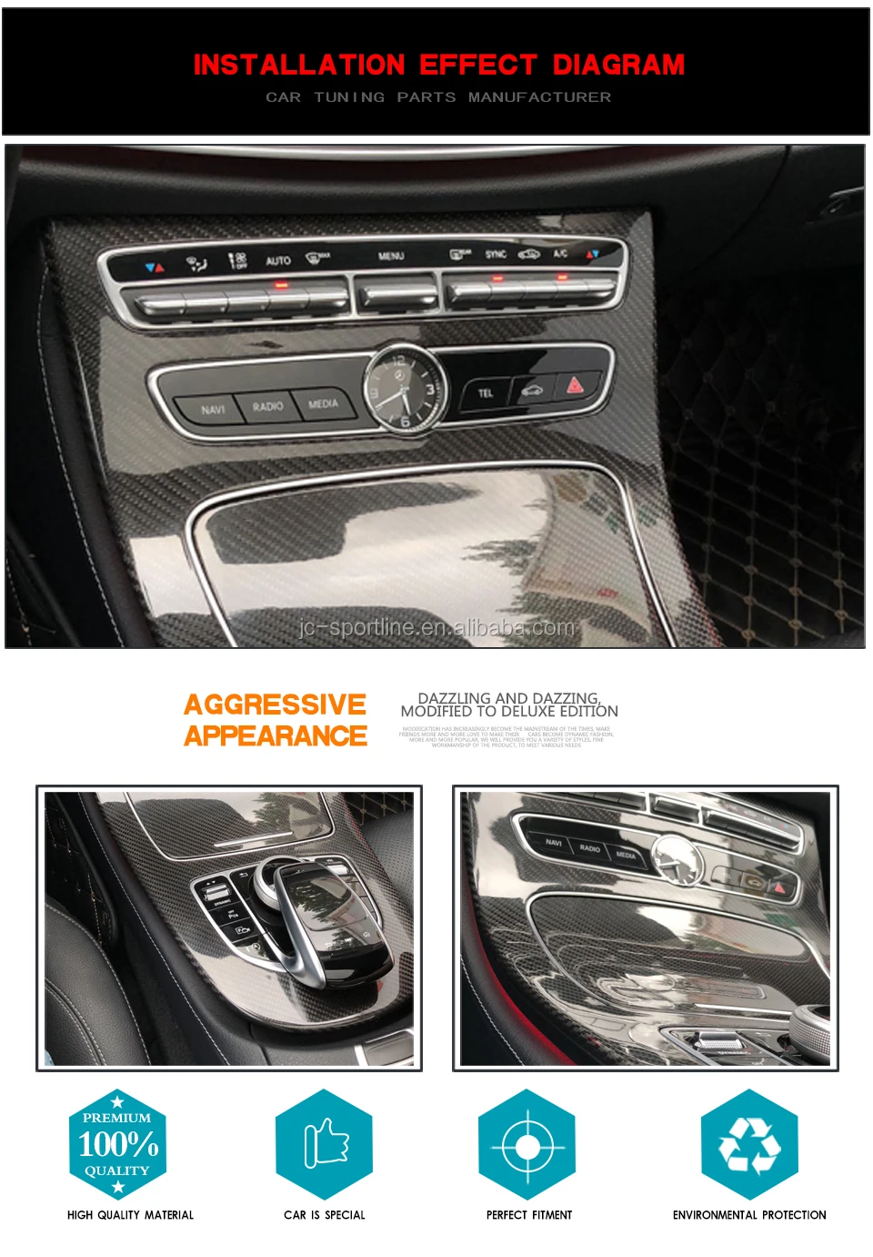 W213 C238 Interior Dashboard Trims for Mercedes Benz E43