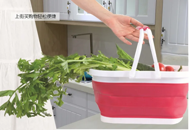 Eco-friendly Silicone Collapsible Shopping Basket Collapsible Plastic ...