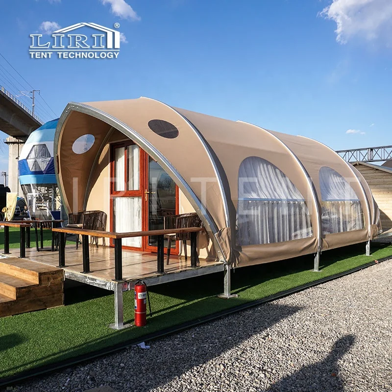 Outdoor Waterproof Aluminium Frame Shell Shape Luxury Glamping Tent For ...