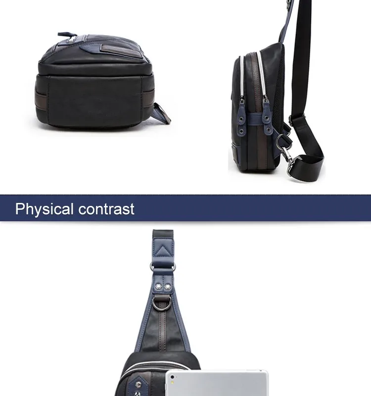 Multipurpose Fashion Across Chest Backpack Men Satchel Pu Leather Sling ...