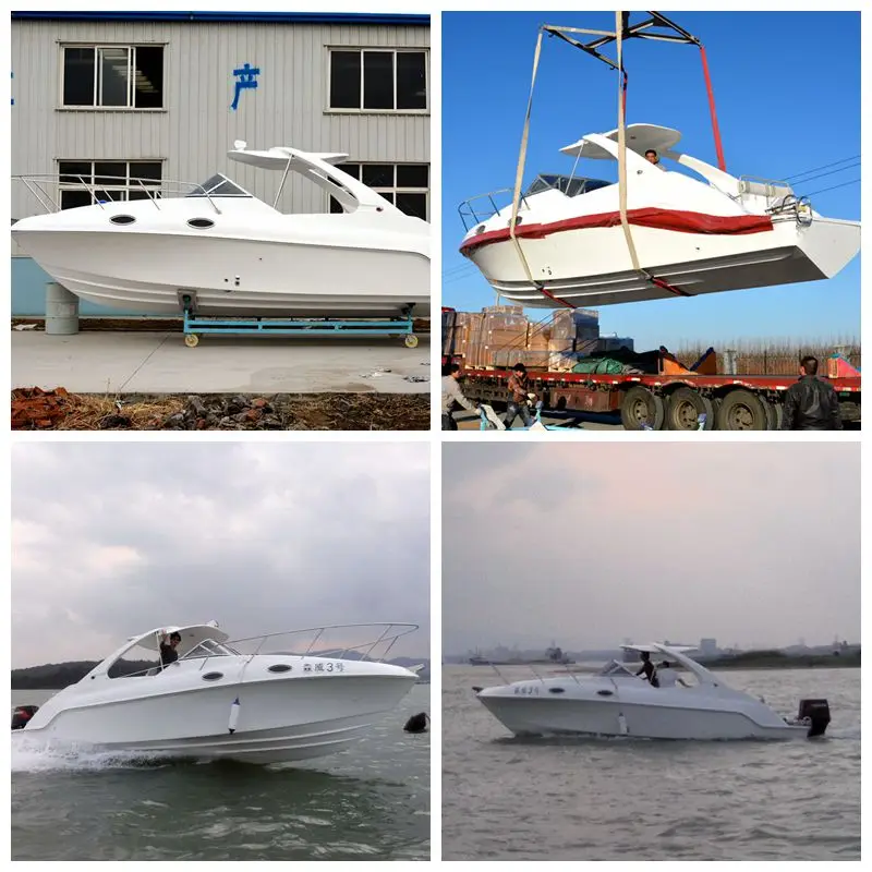 Waterwish Qd27 Cabin Fibreglass Fishing Outboard Motor Boat - Buy ...