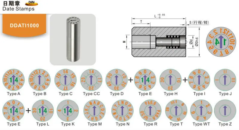 Hasco Best Quality Mold Parts Insert Date Code Stamp With Year & Month ...