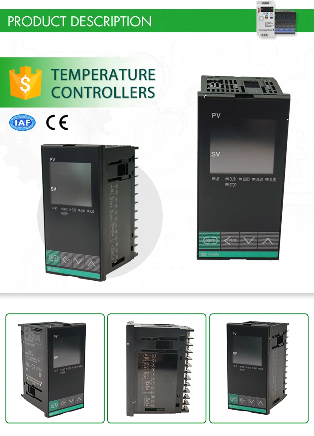 Dual Digital RKC PID Temperature Controller RH400 with Thermocouple K ...