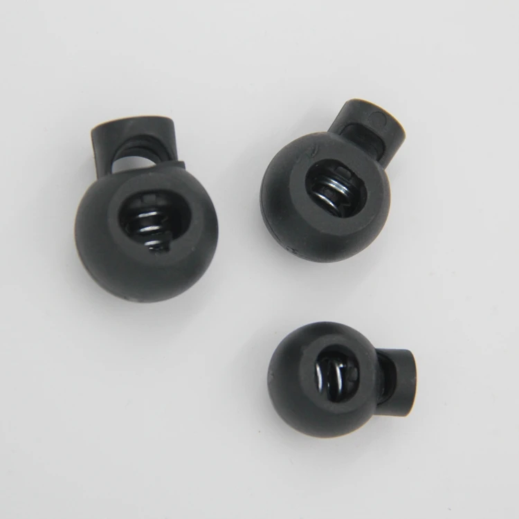 Sell Well Round Ball Black Spring Plastic Stopper End Toggles Stopper ...