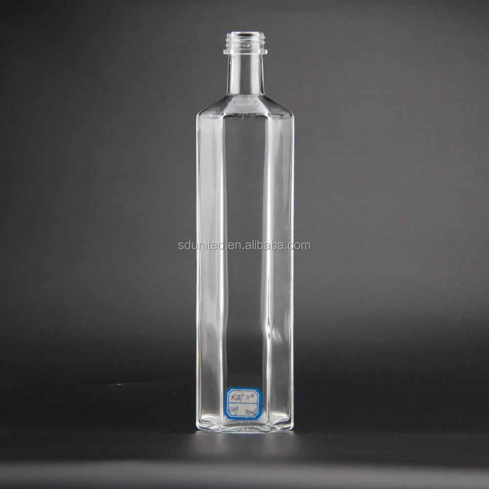 500ml/750ml Hexagon Shape Glass Wine Spirits Bottle With Screw Cap ...