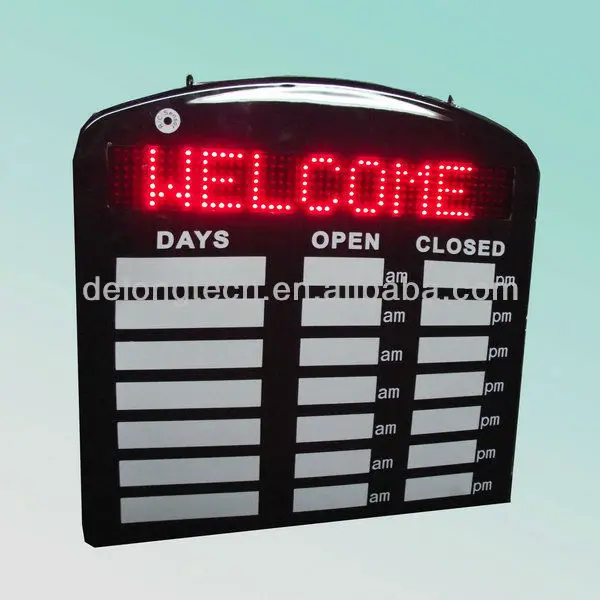 CE 45X45CM Programmable Open Led Welcome Sign Business Hours with ...