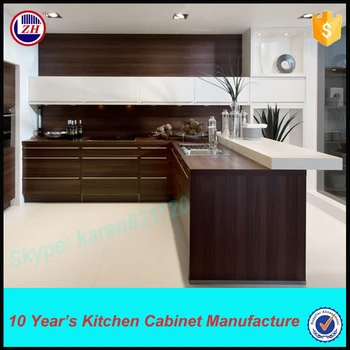 Modular White Wall Kitchen Cabinet Color Combinations With Wood Grain ...