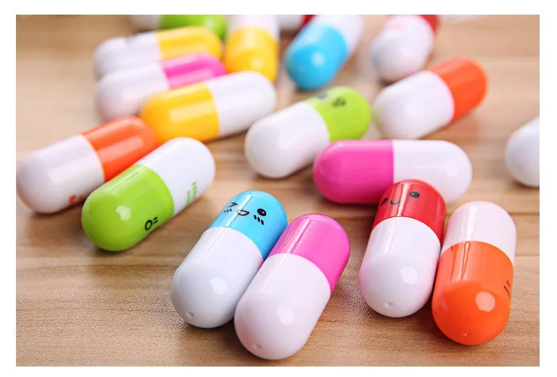School Supply Kawaii Vitamin Capsule Cutee Mini Moji Pen Cute Ballpoint ...