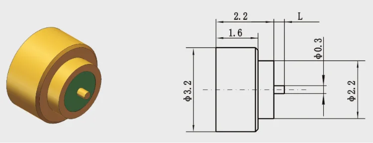 50ghz Mini SMP SSMP SMPM RF Coaxial Connector for PCB Edge Mount