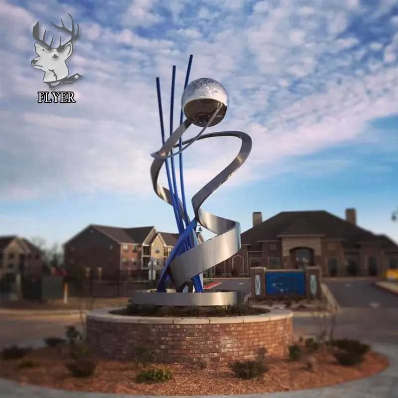 Large Morden Monument Arts Sphere Outdoor Landmark Stainless Steel ...