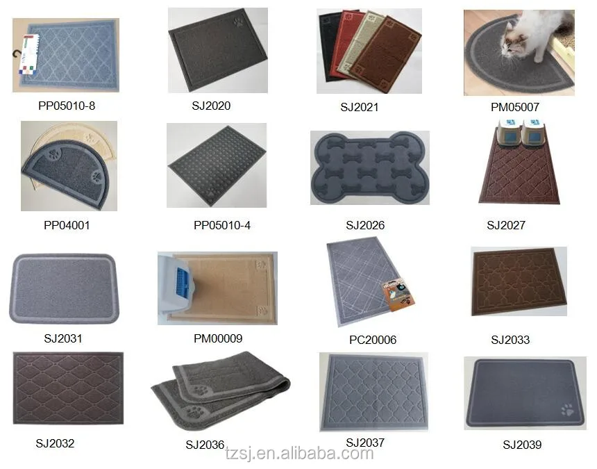 Pet Mat with Bone Shape PVC - Eco Friendly Dog Paw Cleaning Mat