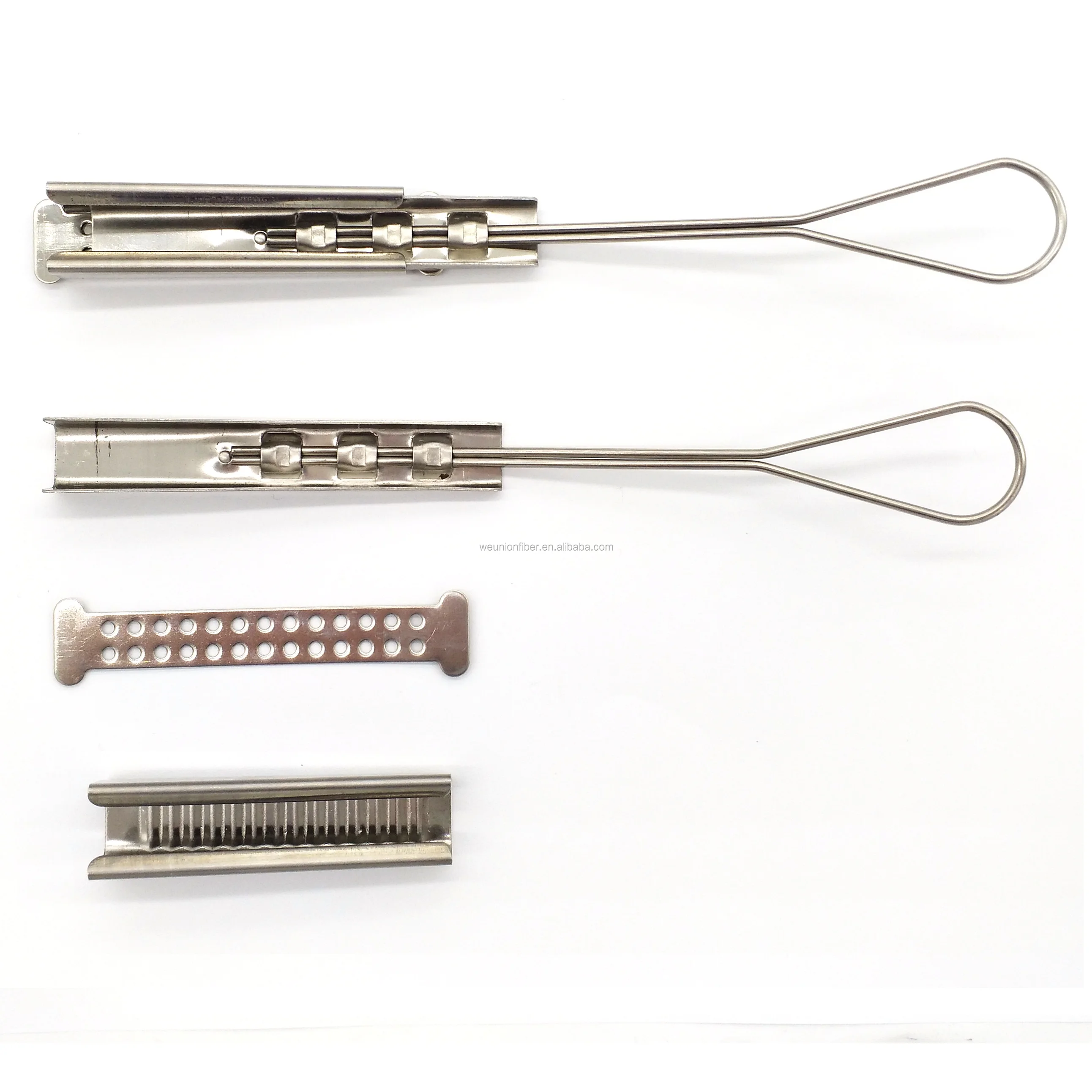 Ftth Drop Stainless Steel Flat Cable Clamp Fiber Optic Cable Tension ...