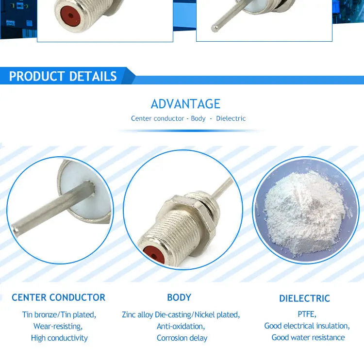 F Type Female Connector With Extended Pin - Buy F Type Connector,F ...