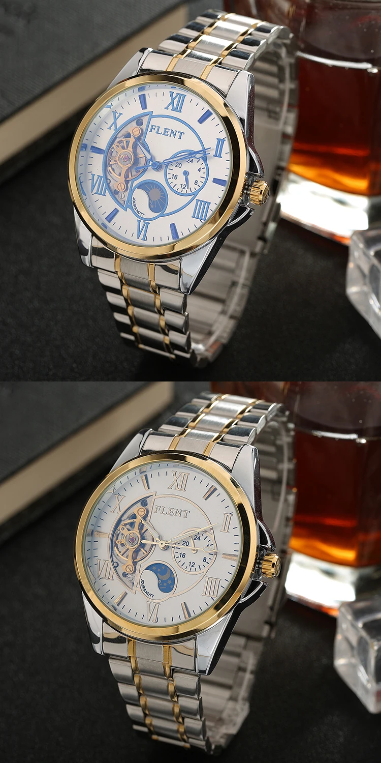 Flent Luxury Brand Men Wrist Watch Self Wind 24 Hour Fashion Tourbillon ...