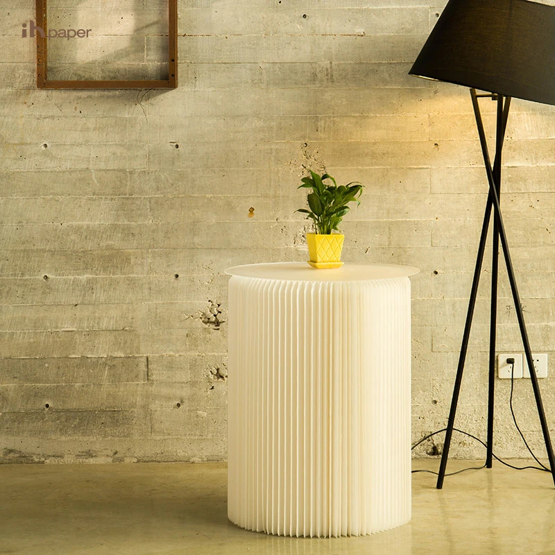 H75cm Kraft Paper Folding Side Table - Modern & Eco-friendly