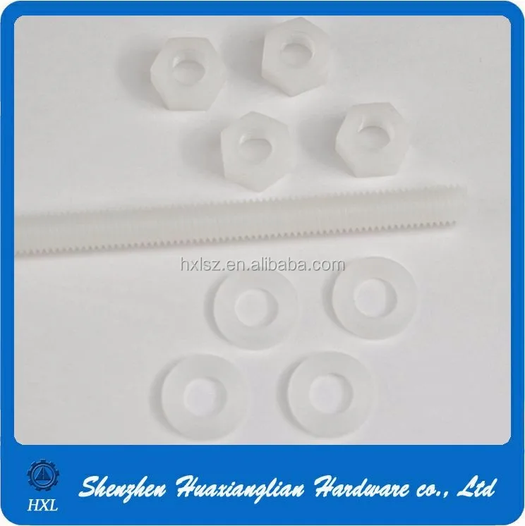 M6 M8 M10 M12 Black White Plastic Nylon Threaded Rod Bar