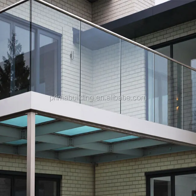 Fascia/ Face Mount Aluminium U Channel Frameless Glass Railing For ...