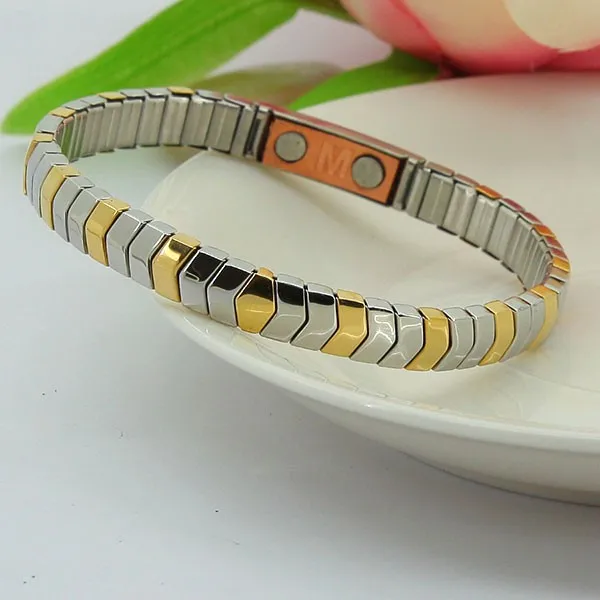 Más barato magnético de acero inoxidable 3000 Gauss ajustable pulsera ...