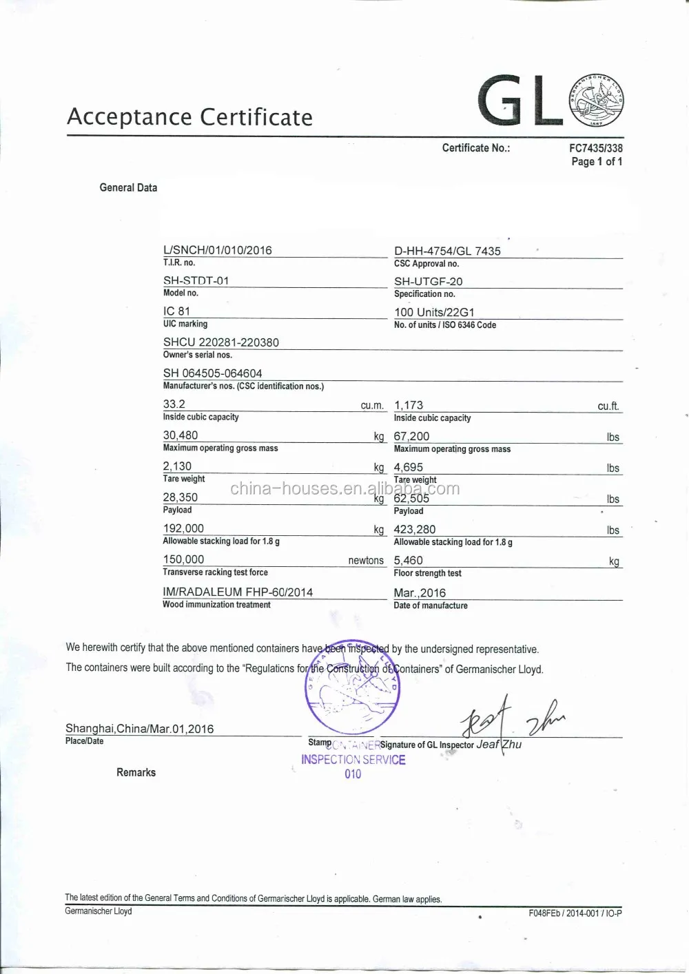 Csc Certified Iso9001 Standard Shipping Container - Buy Container ...