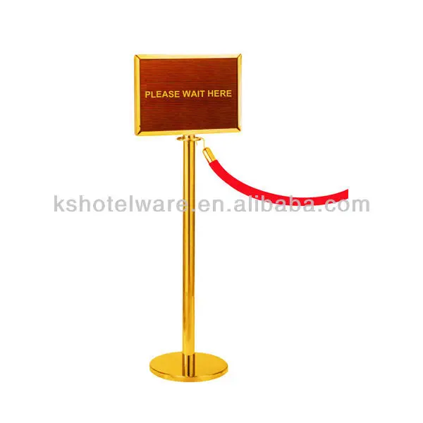 Queue Rope Pole Sign Barrier Sign Stand Display Sign Stand - Buy Wire ...