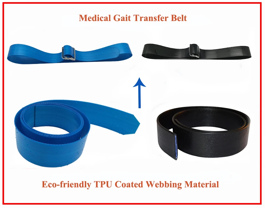 Vinyl Medical Nursing Safety Gait Assist Belt with Metal Buckle