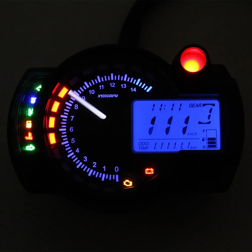 Motorcycle Scooter 14000rpm Lcd Led Digital Odometer Speedometer ...