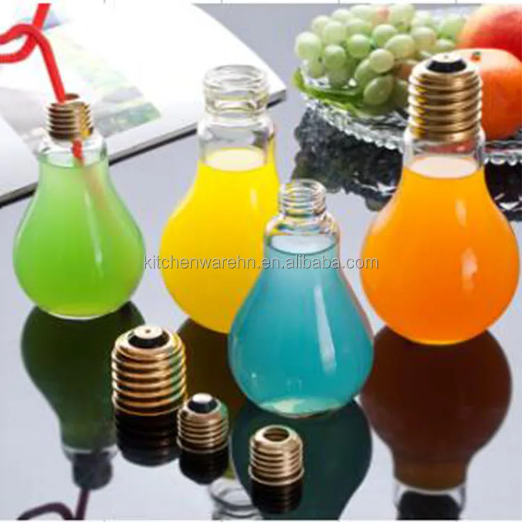 Colorful Light Bulb Shaped Glass Bottle - Buy Bulb Shaped Glass Bottle ...
