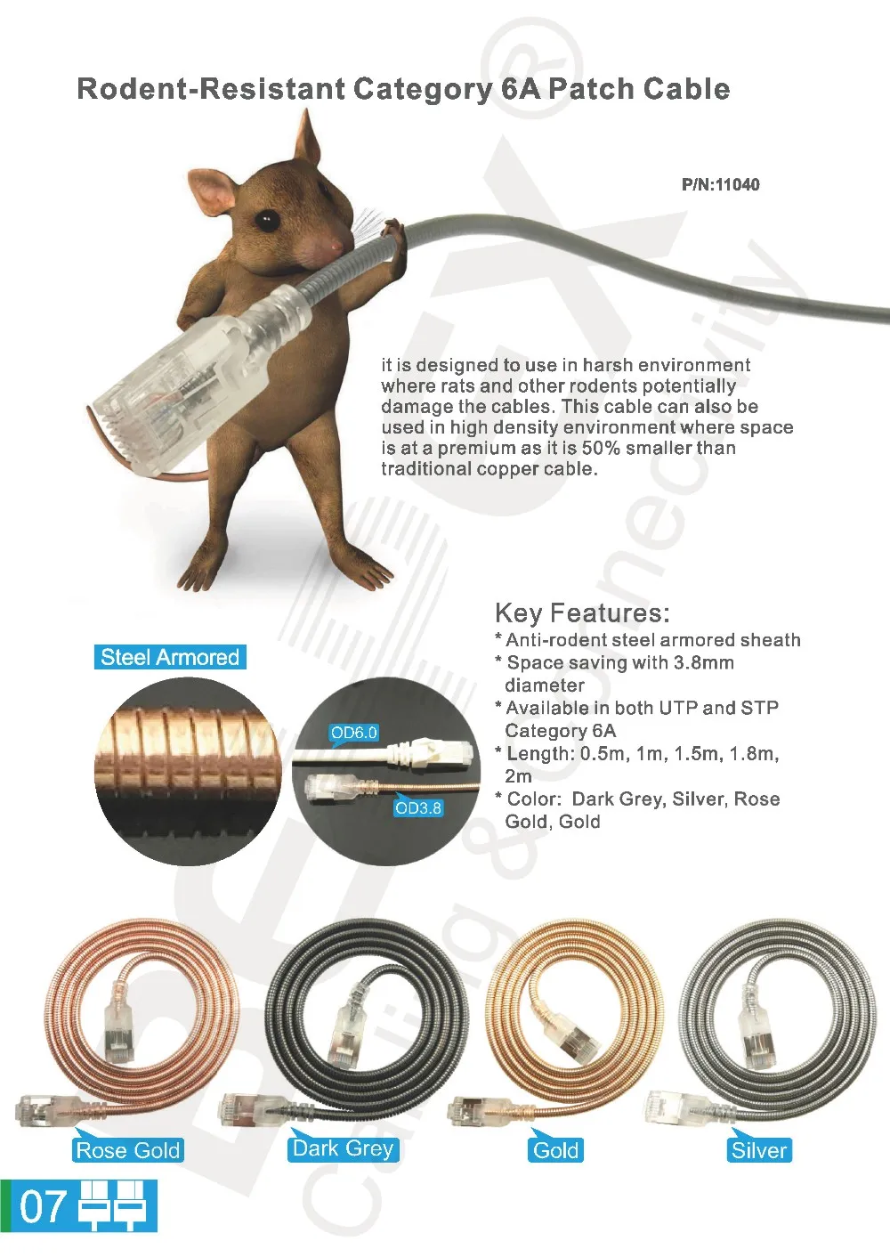 High Quality Waterproof Stp Cat 6 Cable With Armored For Anti-rodent ...